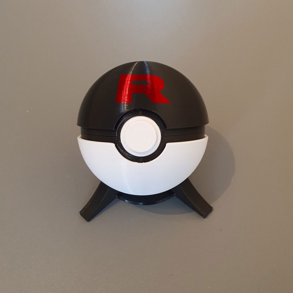 Team Rocket Pokeball Replica – Functioning Button Release Lid – COApps